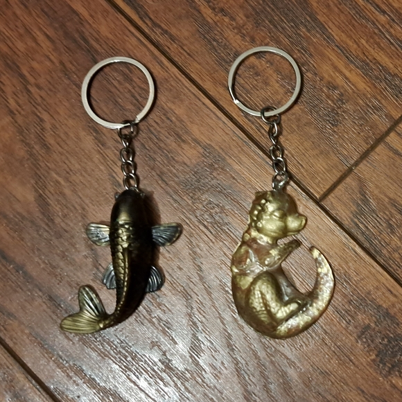 Accessories | Handmade 2 Resin Koi Fish And Dragon Key Chains | Poshmark